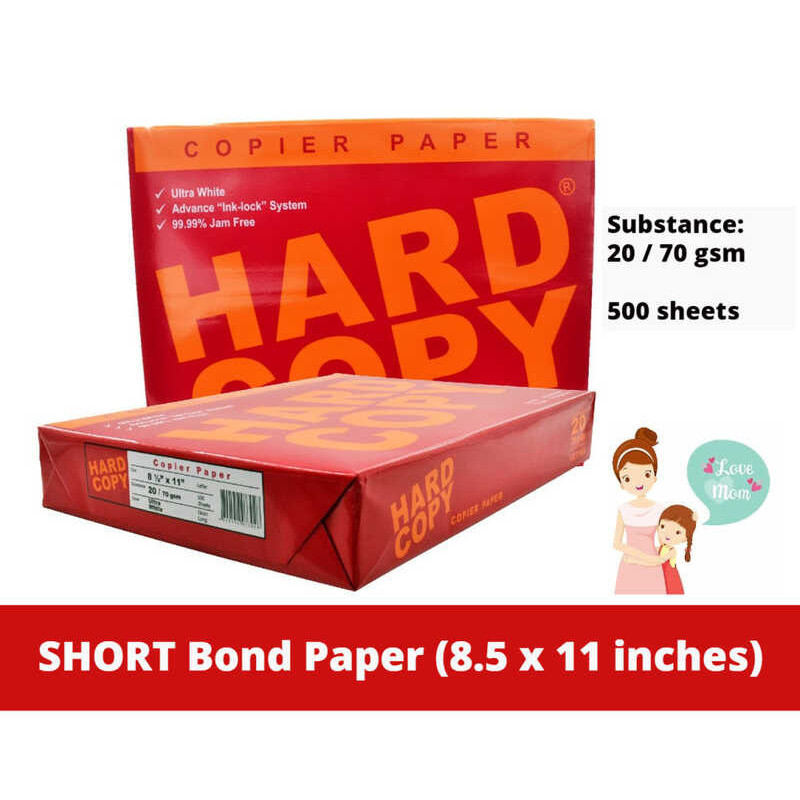 1 REAM Hard Copy SHORT Bond Paper (8.5 X 11 Inches) 510 | Shopee ...