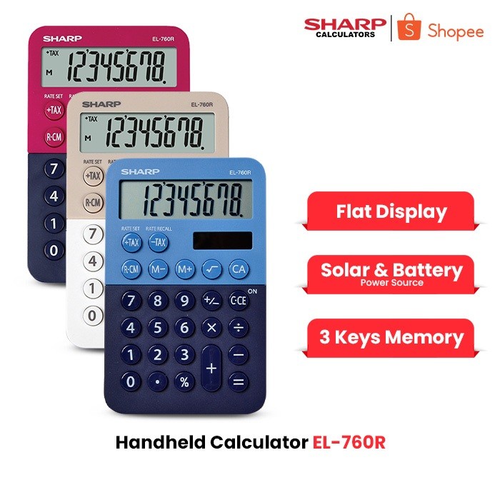 Sharp Mini Desktop Calculators EL-760R | Shopee Philippines
