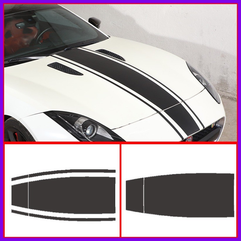 For Jaguar F-TYPE f type 13-22 Hood Car Sticker Personalized Stripe ...