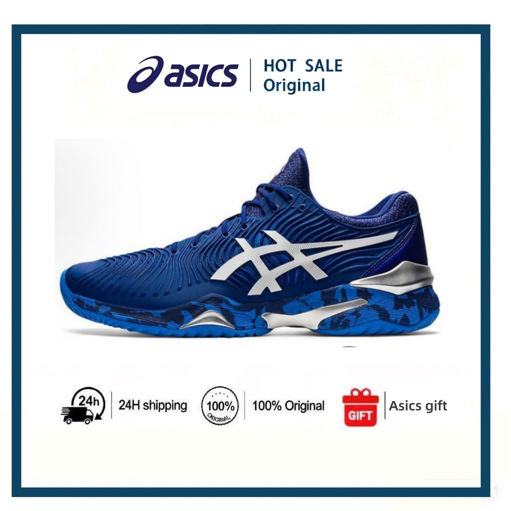 ASICS FFN Blue Low Cut Anti Slip Breathable Tennis Shoes For Men And ...