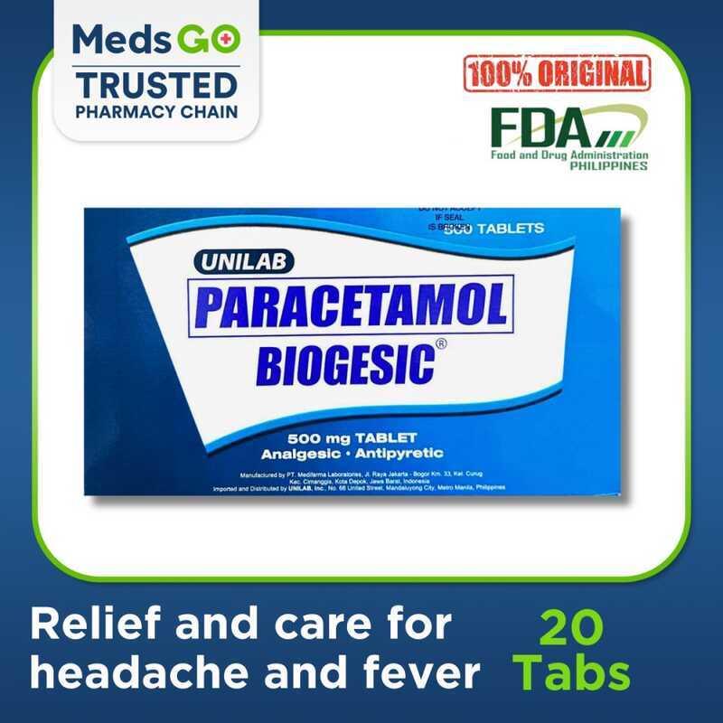 BIOGESIC 500Mg Tablet 20'S - Paracetamol 59A | Shopee Philippines