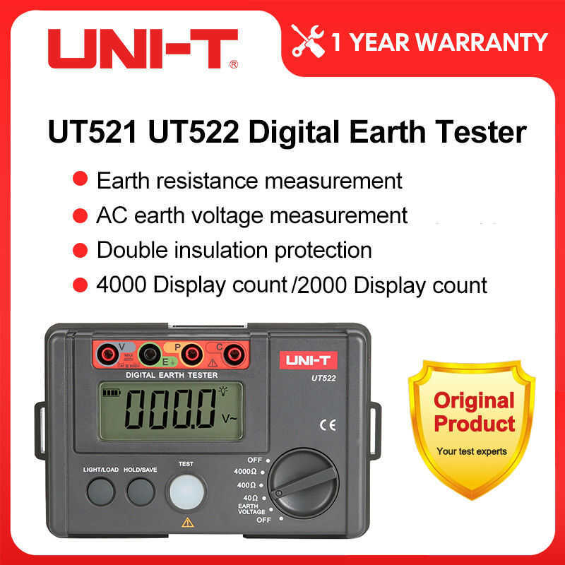 Uni-T Ut522 Ut521 Digital Ground AC Earth Insulation Tester Grounding ...