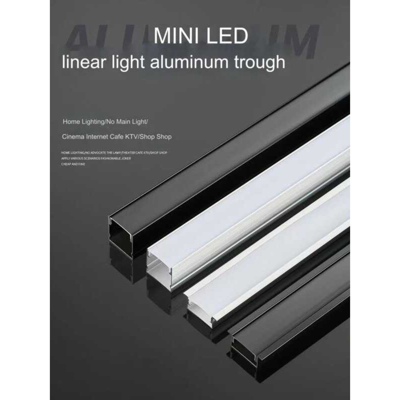 S (1M Each) Aluminum Profile U Shape Flush Mount Black Channel System ...