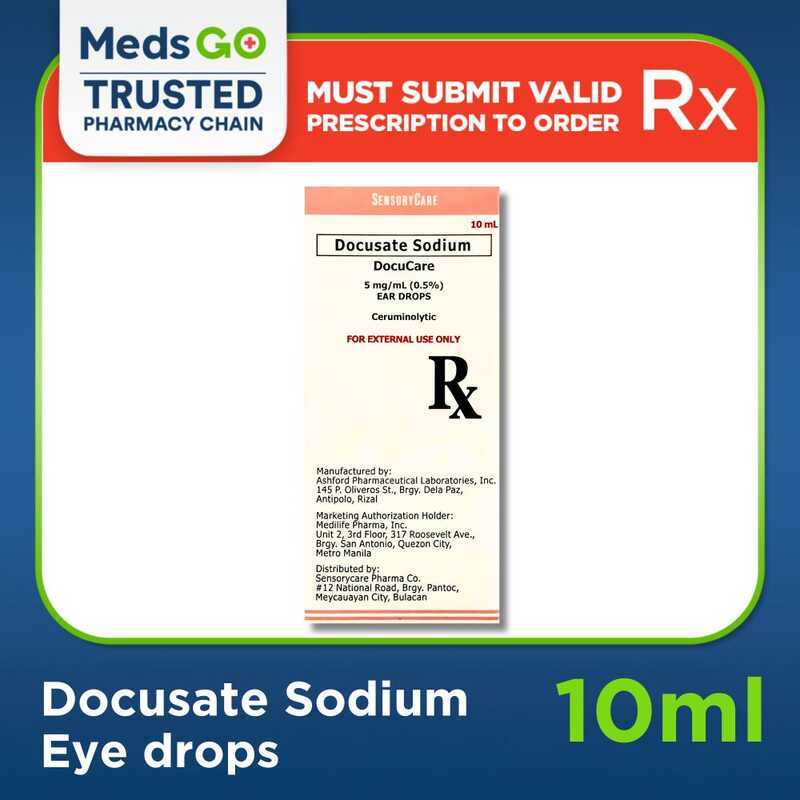 Rx: DOCUCARE Docusate Sodium 0.5% Ear Drops 10Ml Otosol Generic ...