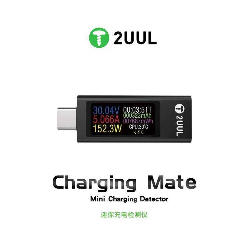 2UUL Mini Voltage Current Meter PD Fast Charging Detector Bidirectional ...