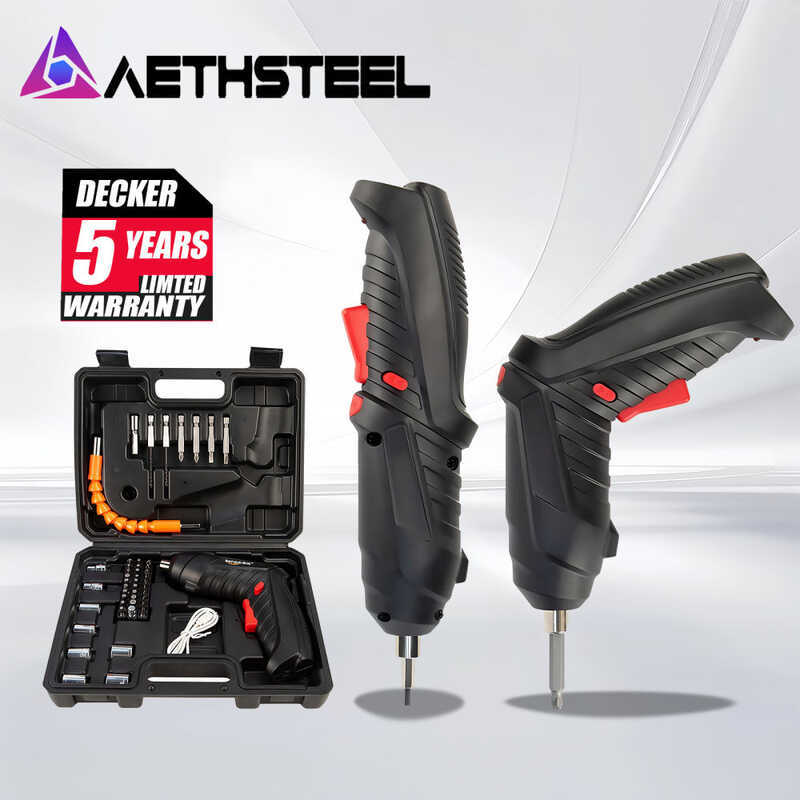 Cordless Screwdriver Tool Kit 48Pcs Set With LED Light Rechargeable ...