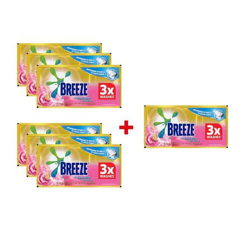BREEZE Powder Rose Gold 87G 6+1 Sachets, Laundry Powder, Fabric ...