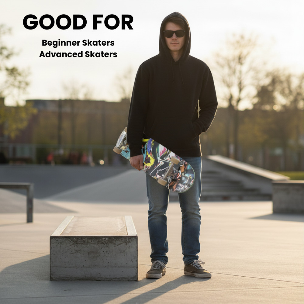 Homeflix Complete Skateboard 31"x8" Full Set for Kids & Adults | Skate ...