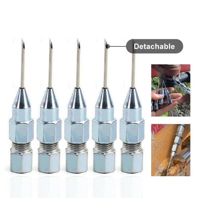5pcs Grease Needle Nozzle Stainless Steel Grease Needle Nose Grease Gun ...