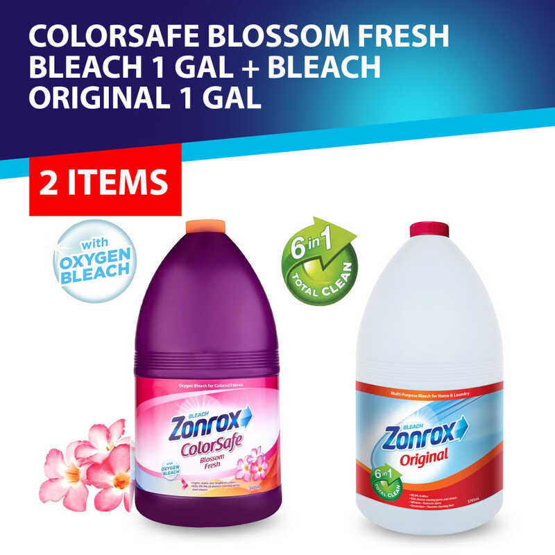 Zonrox Colorsafe Blossom Fresh Bleach (3600 Ml) + Original 1 Gallon ...