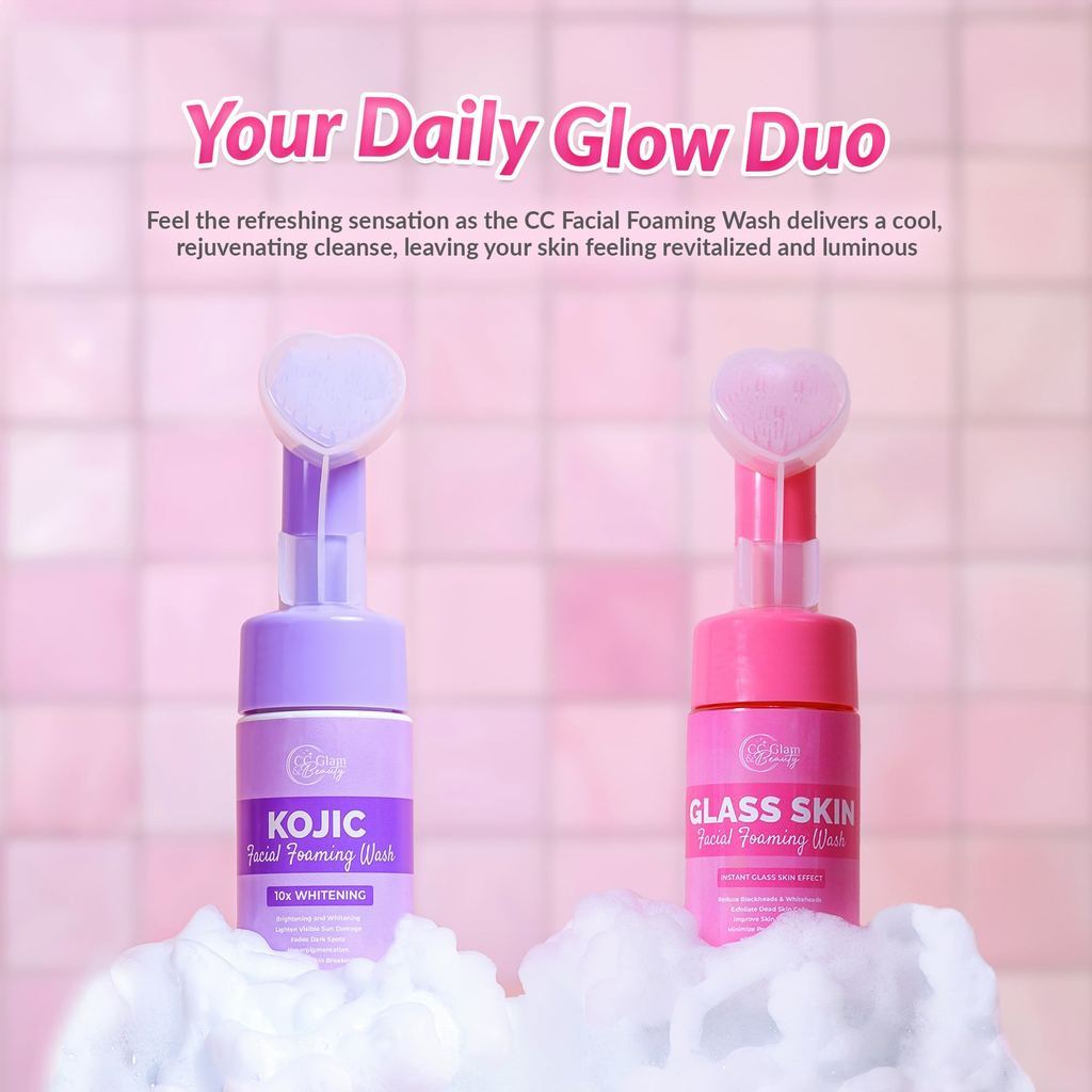 CC Glam & Beauty Glass Skin Foaming Facial Wash - Kojic Facial Wash for ...