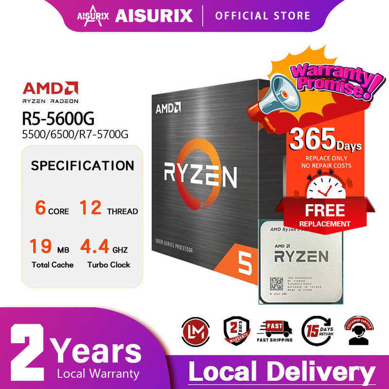 AISURIX AMD Ryzen5 5600G / R5-5500 Desktop Processor CPU Am4 Socket ...