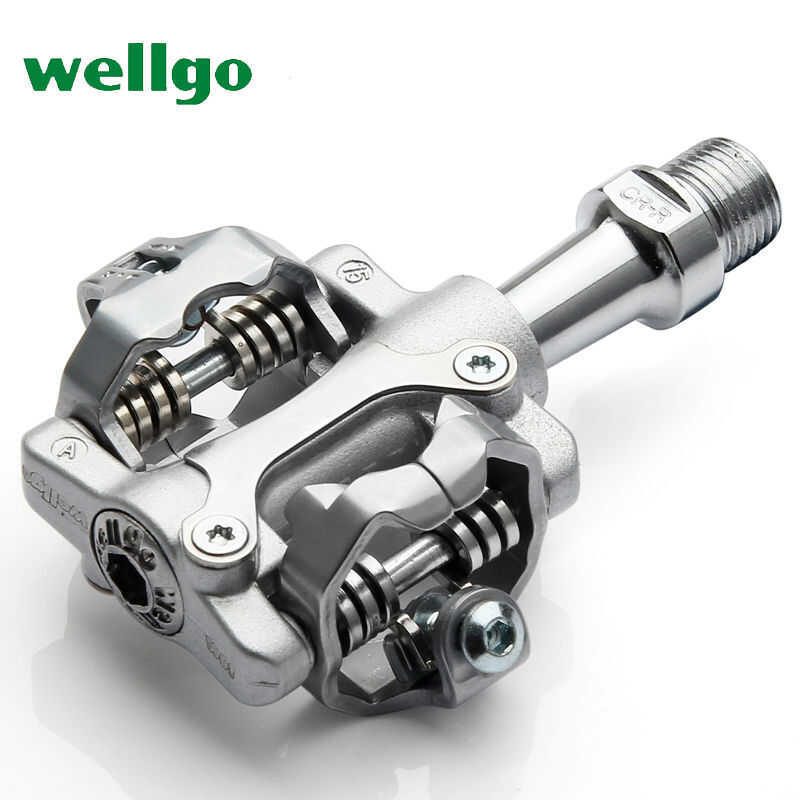 WELLGO W01 MTB Touring Bike Bicycle Clipless Light Pedals 9/16 Cr-Mo ...