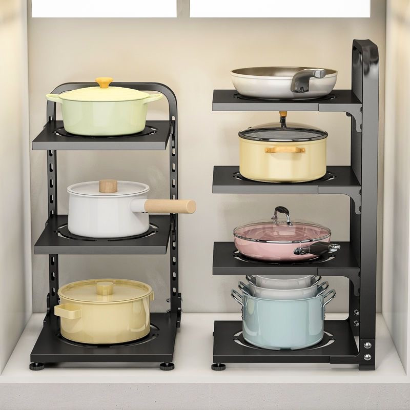 HL Kitchen rack Kitchen Pan Organizer 2-4 layer Pot Rack Adjustable ...