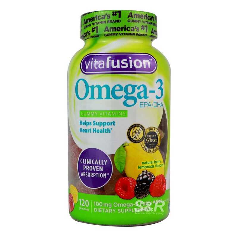 Vitafusion Omega-3 Gummy Vitamins Dietary Supplement 120 Gummies 072 ...