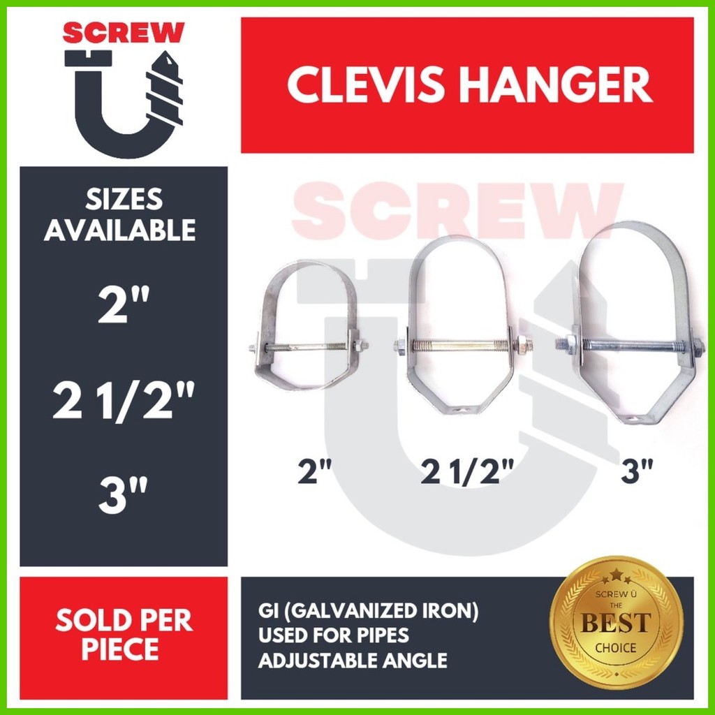 Clevis Hanger | 2" | 2 1/2" | 3" Galvanized sold per pc. | Shopee ...