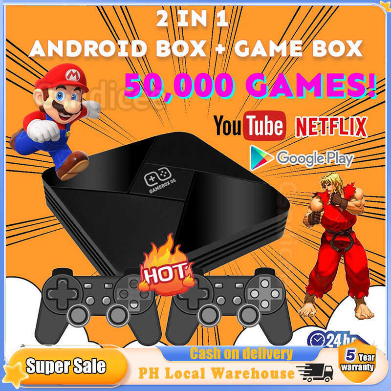 Android TV Box + Game G5 2 In 1 Console 4K HD 10000+ Retro Classic ...
