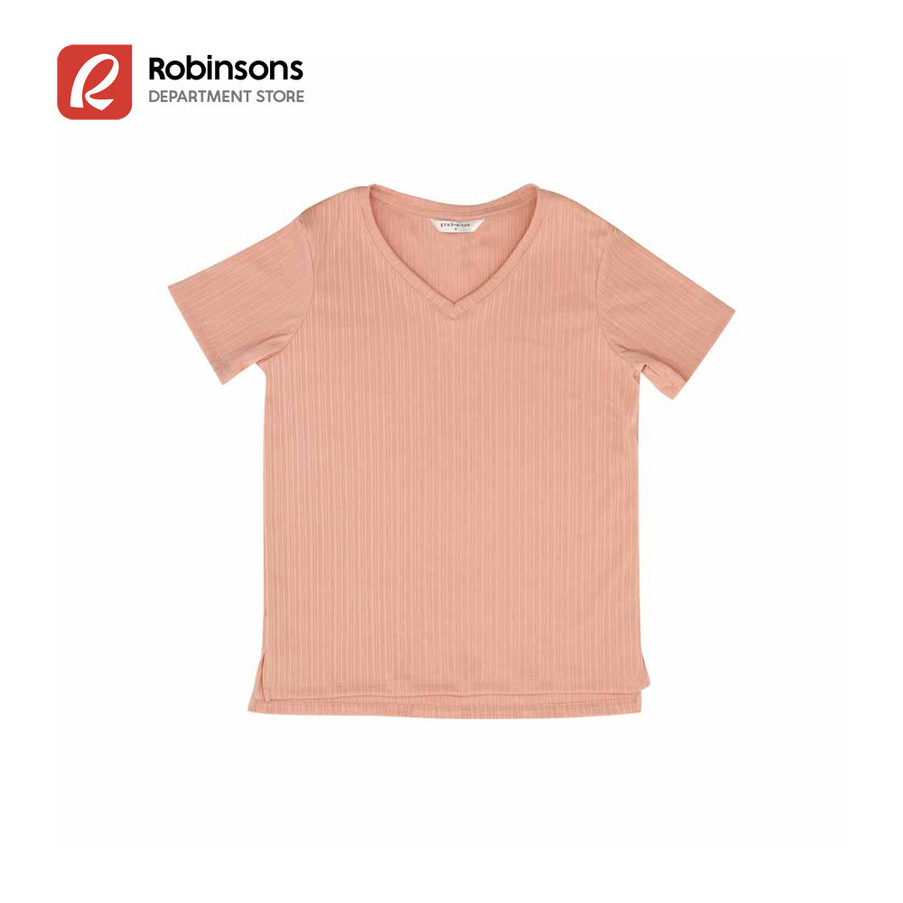 Grab A Tee Vneck Ribbed | Shopee Philippines