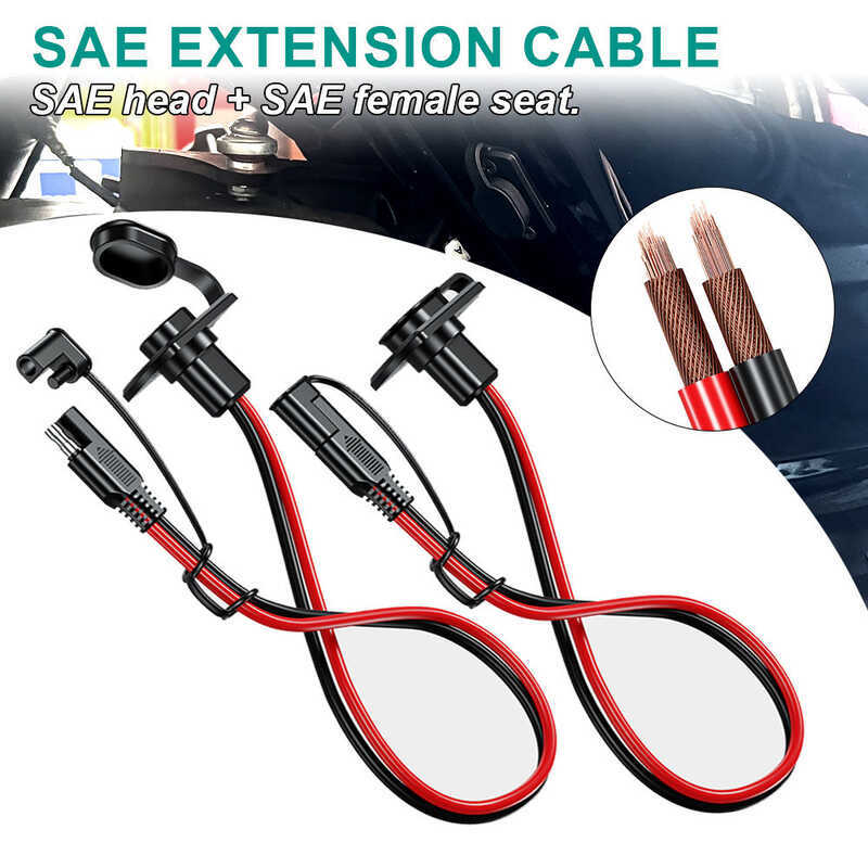 12-36V Car Battery Extension Tender SAE Cable Automotive Panel ...