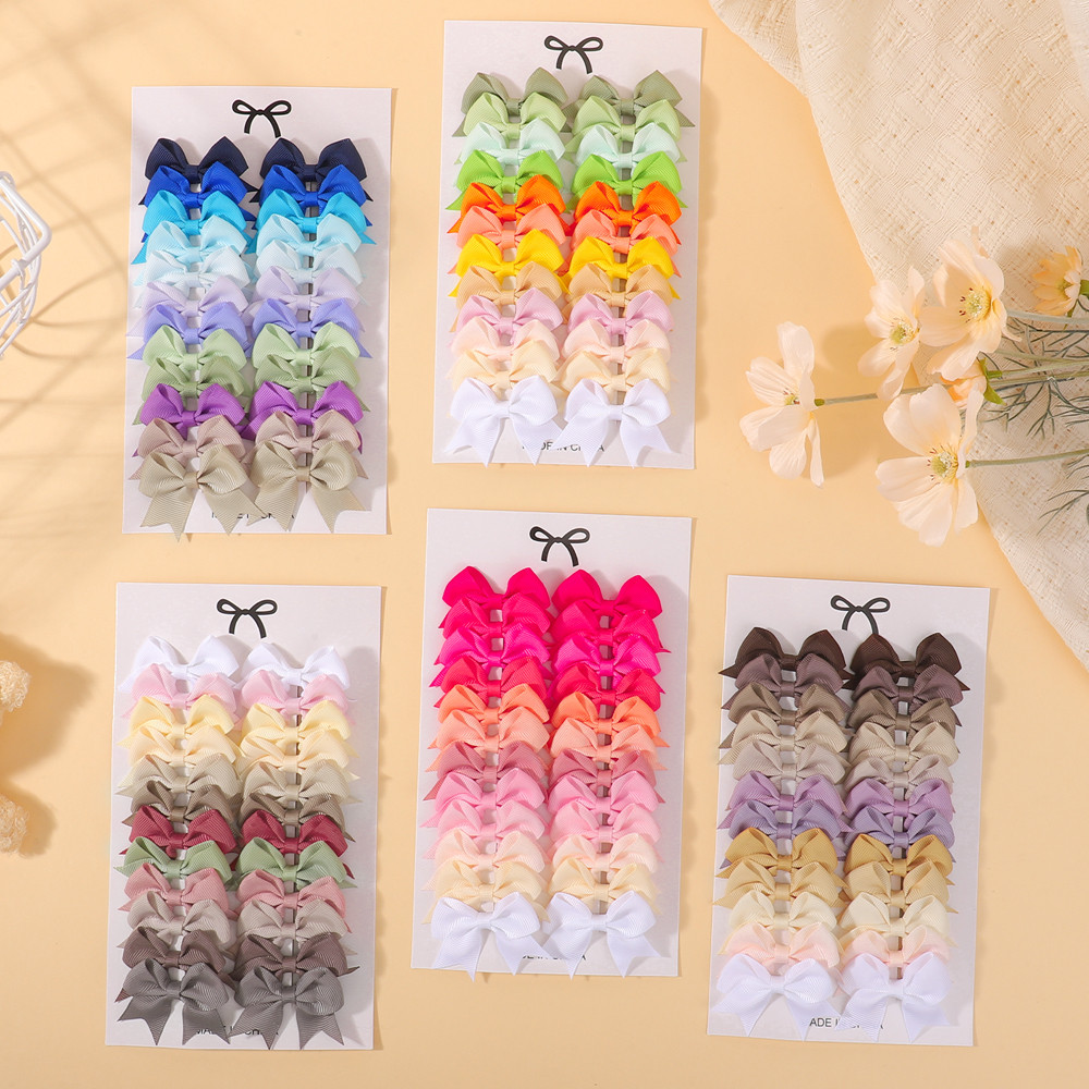 24pcs/set Cute Mini Hair Bows Clips for Baby Girls Sweet Grosgrain ...