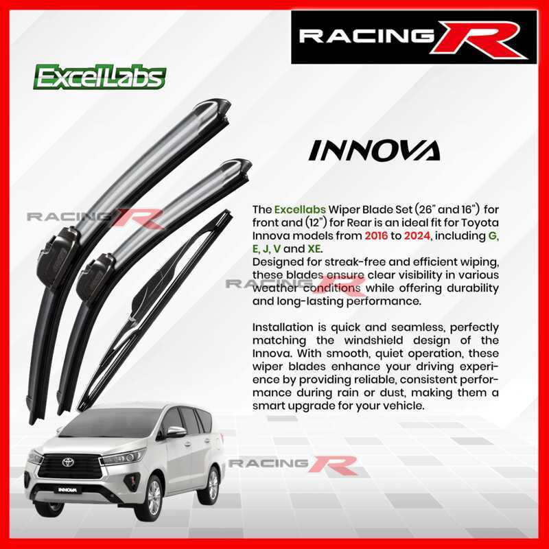 Innova Toyota 2016 To 2025 EXCELLABS Banana Front Wiper Blade High ...