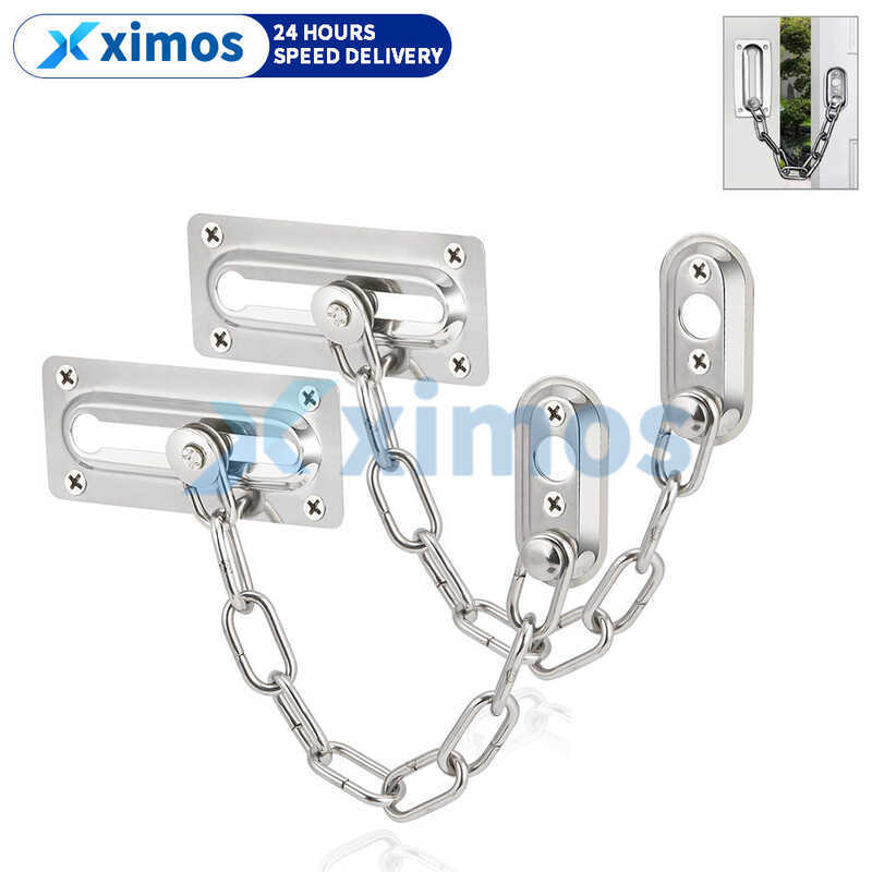 Xximos 4" Metal Safety Anti-Theft Chains Door Chain Lock Security Guard ...