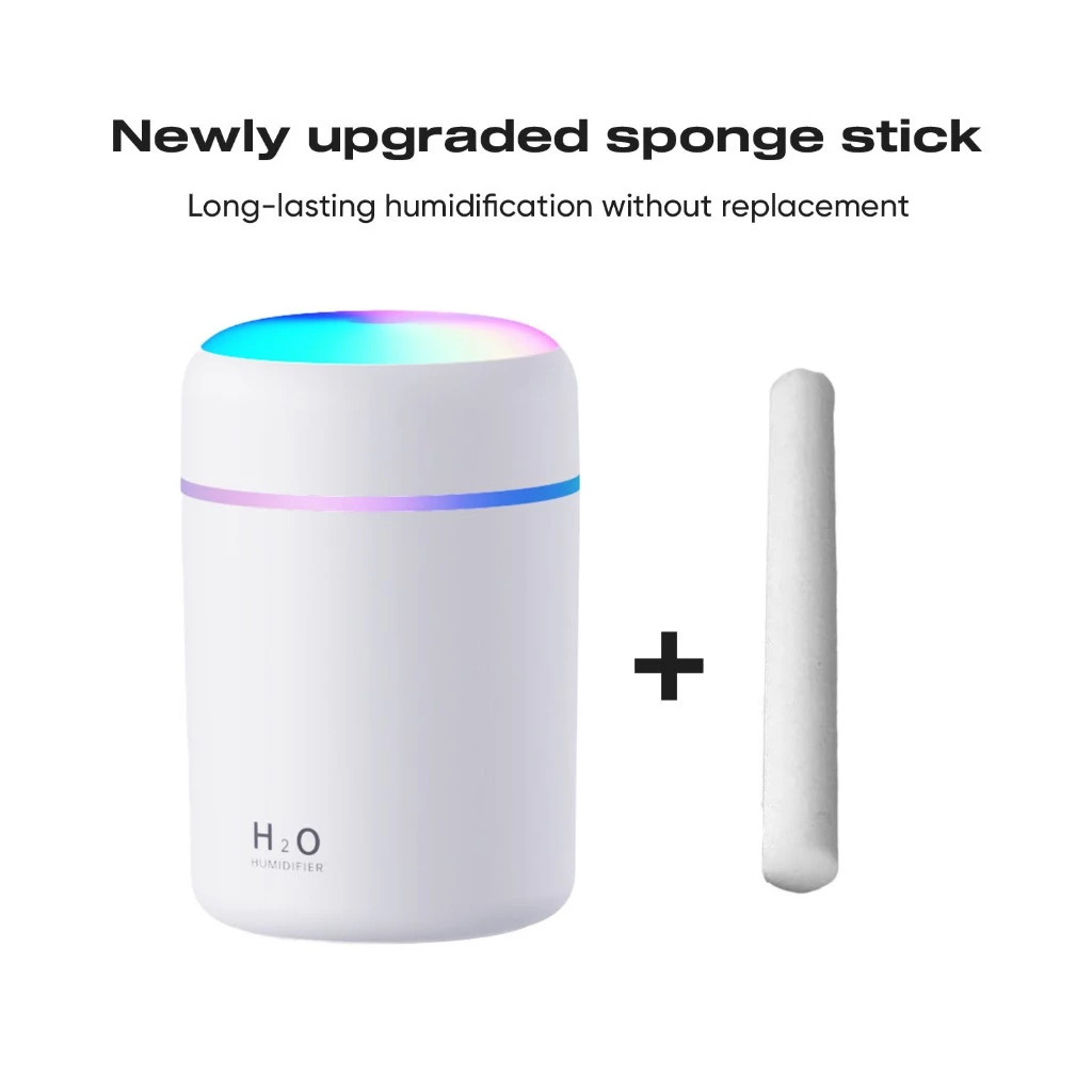 300ml Air Humidifier Purifier - RGB LED Light USB Portable Essential ...