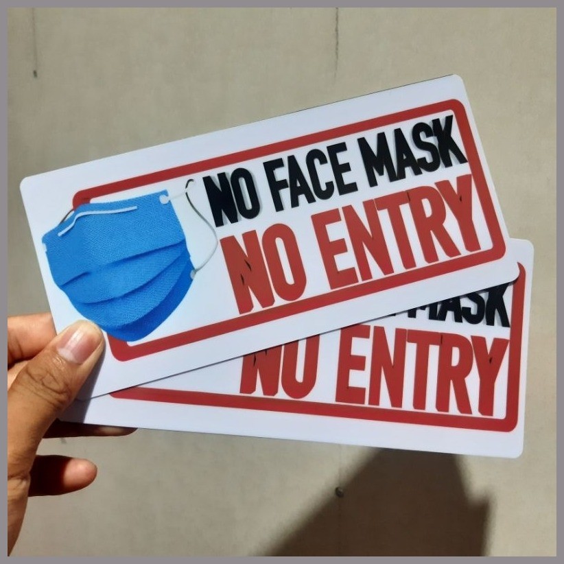 NO FACEMASK NO ENTRY OFFICE SIGNS PVC TYPE | Shopee Philippines