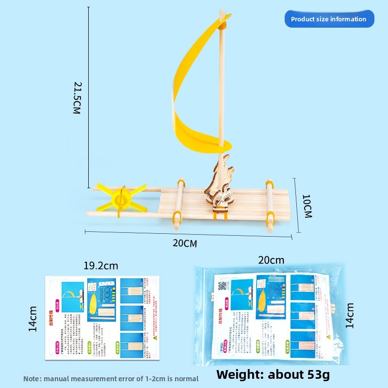 Childrens Physics Science Kit Diy Water Floatation Bamboo Raft Craft ...