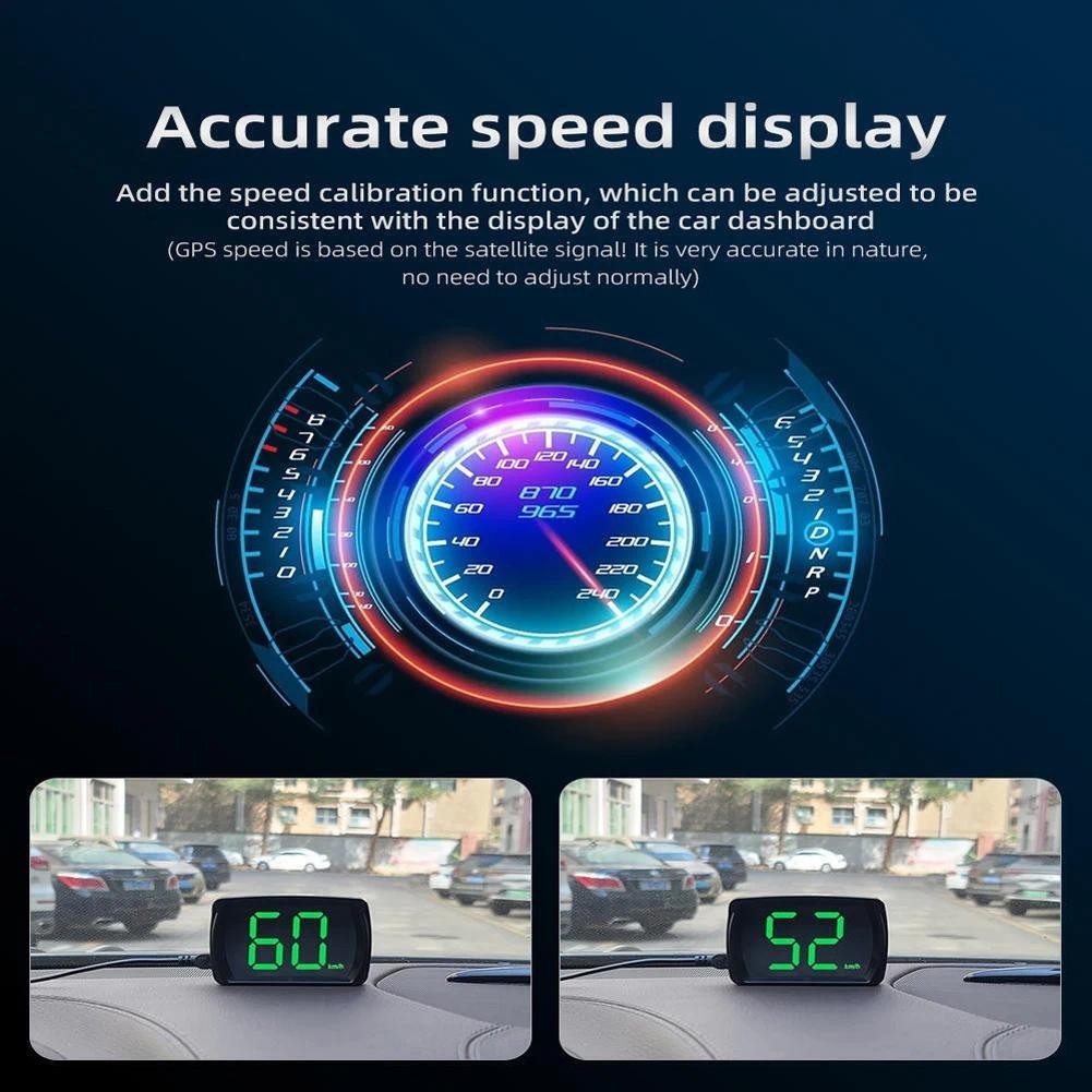 In-vehicle Head-up Display with GPS Digital Speedometer (km/h/mph/mph ...