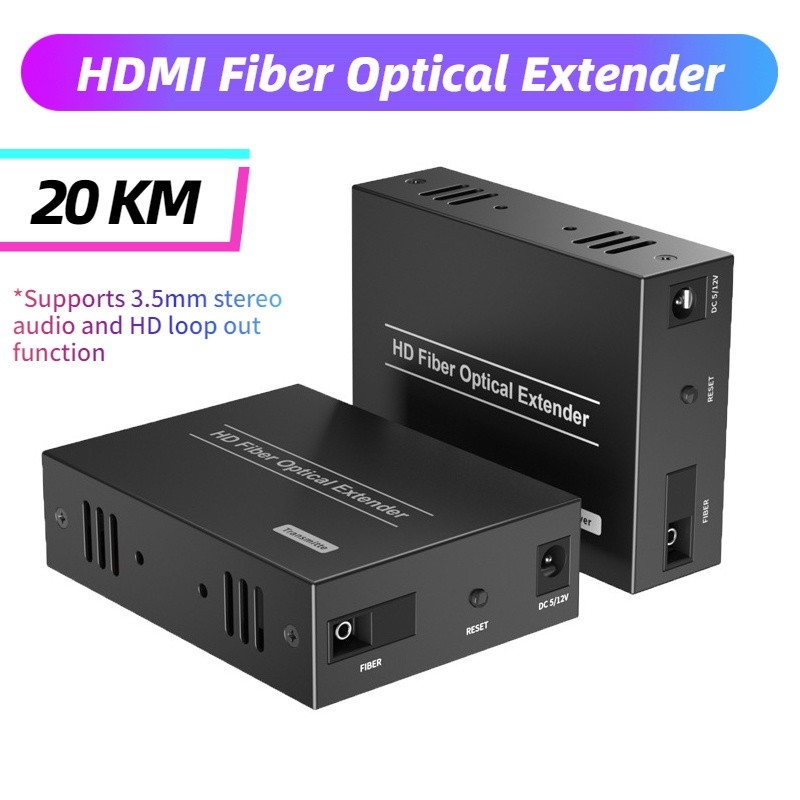 20Km HDMI Fiber Extender Over SC Fiber Optical Cable 1080P HDMI To ...