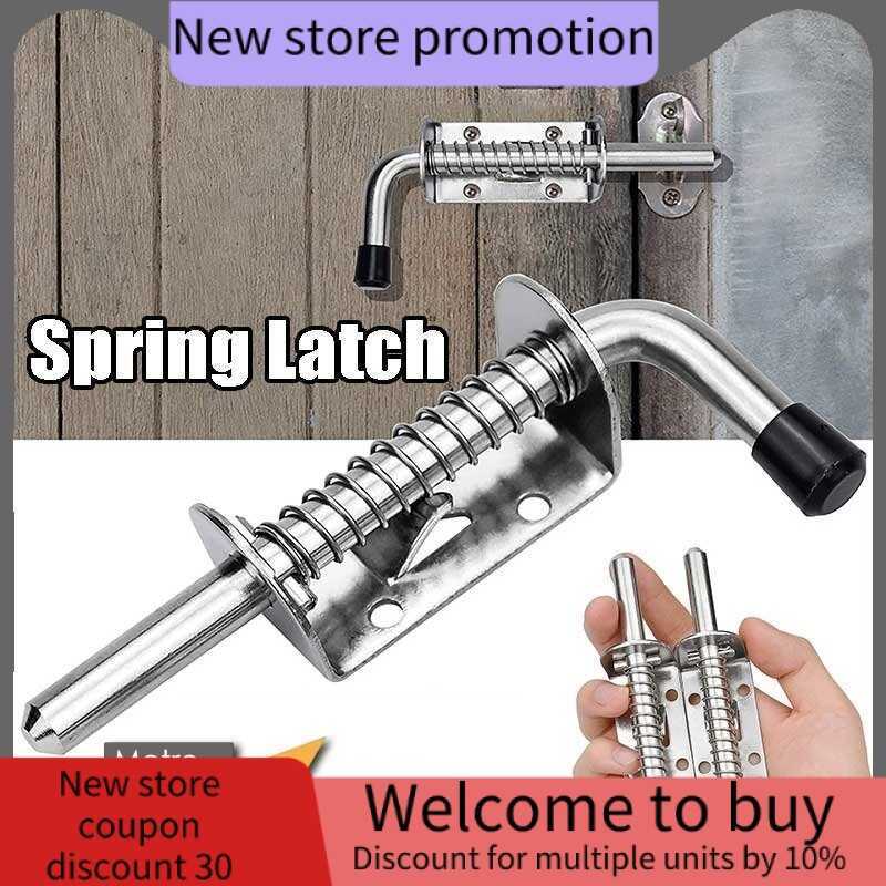 304 Stainless Steel Heavy Duty Spring Latch Lock Barrel Bolt Loaded L ...