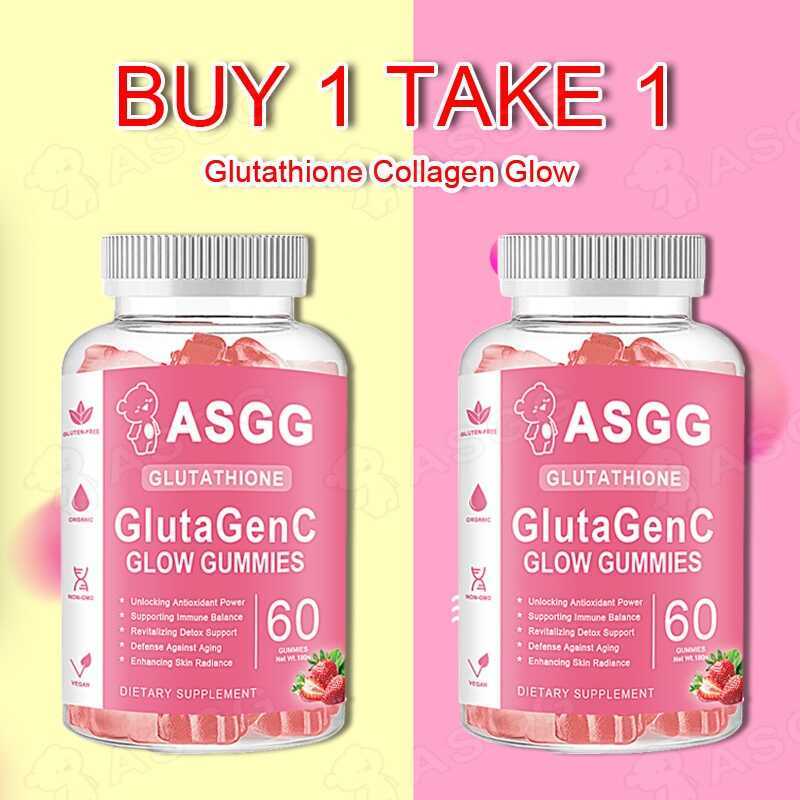 ASGG Glutathione Collagen Glow Gummies Glutagen C Anti-Aging Skin ...
