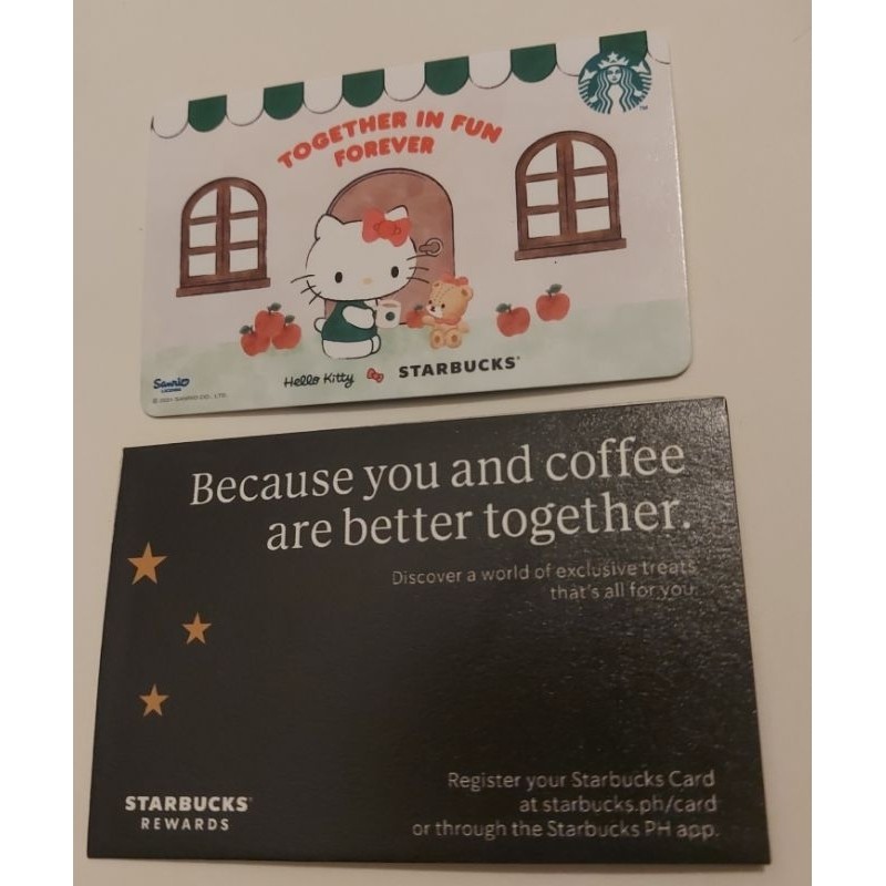 2024 Starbucks Hello Kitty usable original cardboard gift card with ...