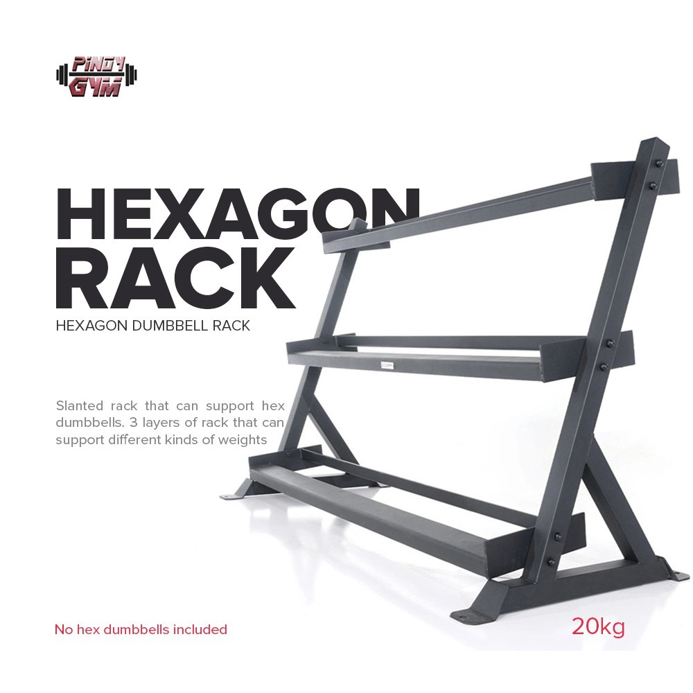 Hex Dumbbell Stand 3 Layers Hexagon Dumbbell rack Three layers Dumbbell ...