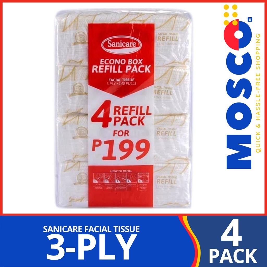 SANICARE Facial Tissue Econo Box Refill Pack 4s | Shopee Philippines
