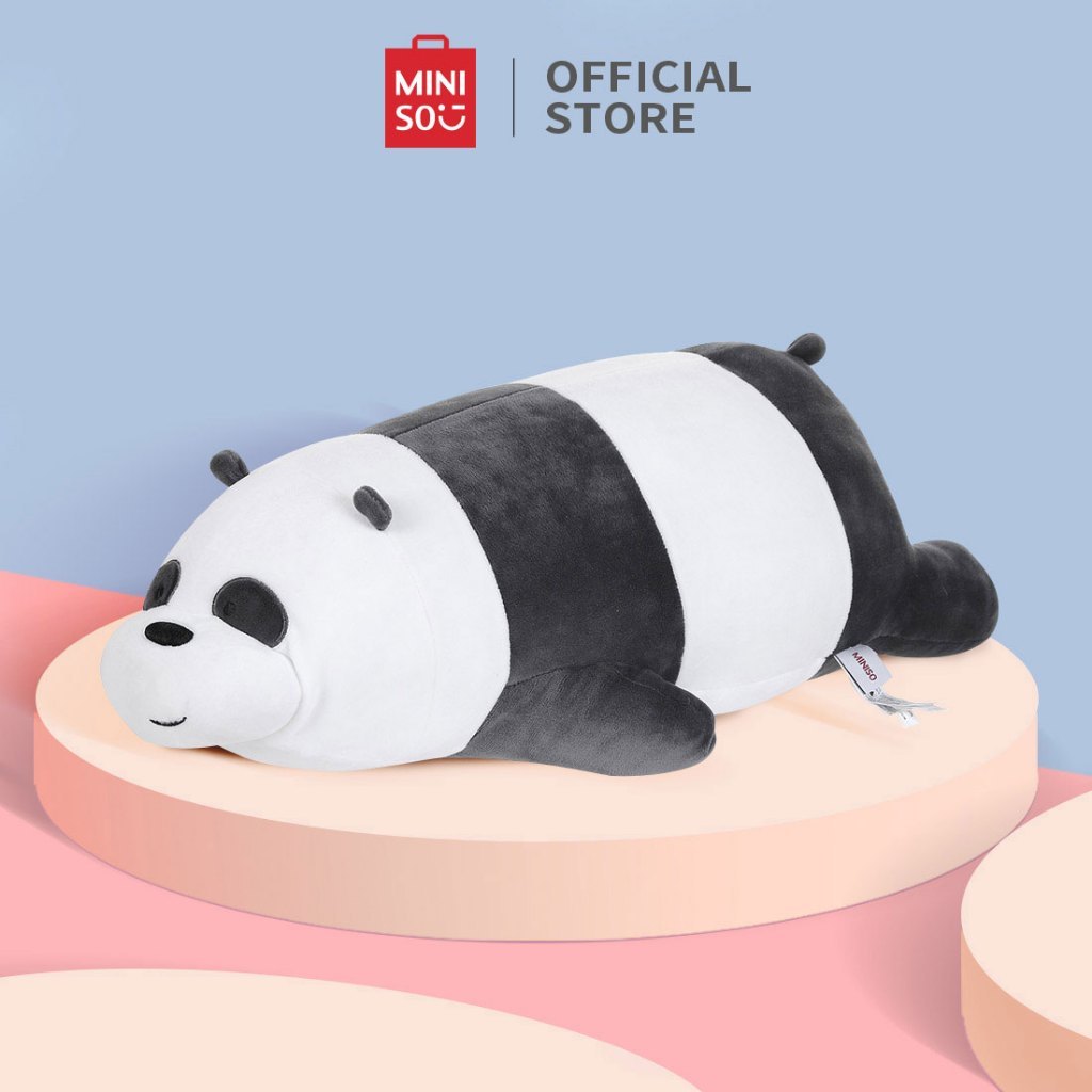 MINISO We Bare Bears Stuffed Bear Toy Jumbo Lying Plush Toy 72cm ...