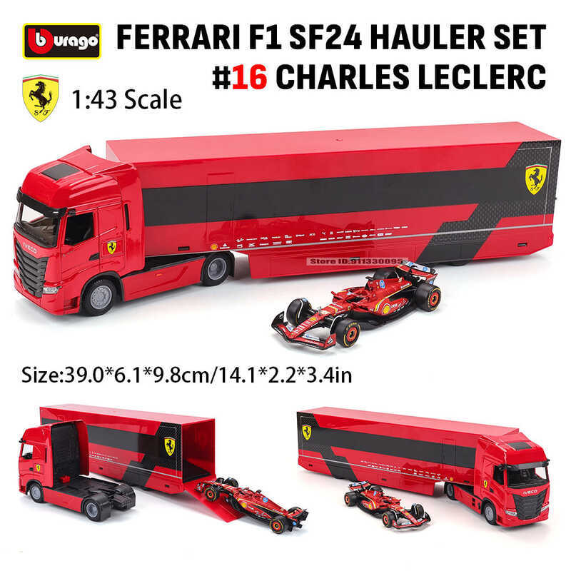 Bburago 1:43 2024 F1 Sf24 HAULLER Set#16 CHARLES LECLERC Mercedes-Amg ...