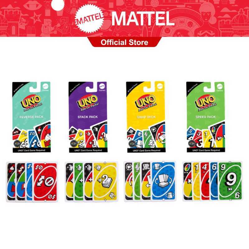 Mattel UNO Add-On Packs, 16 Cards To Use With The Game, Themed Reverse ...