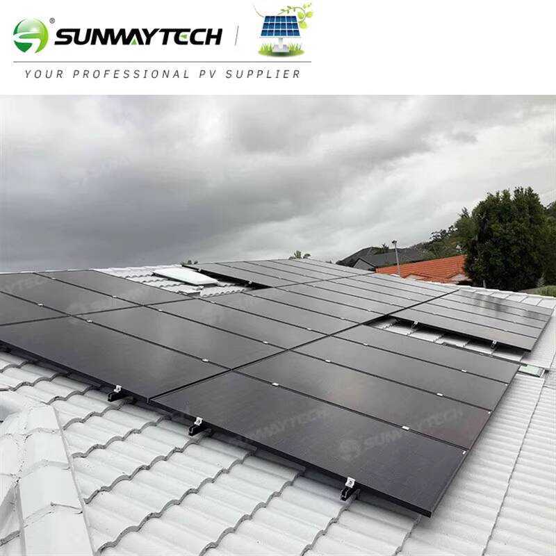 Solar 530-550W Single Glass Full Black Panel Photovoltaic Module Roof ...