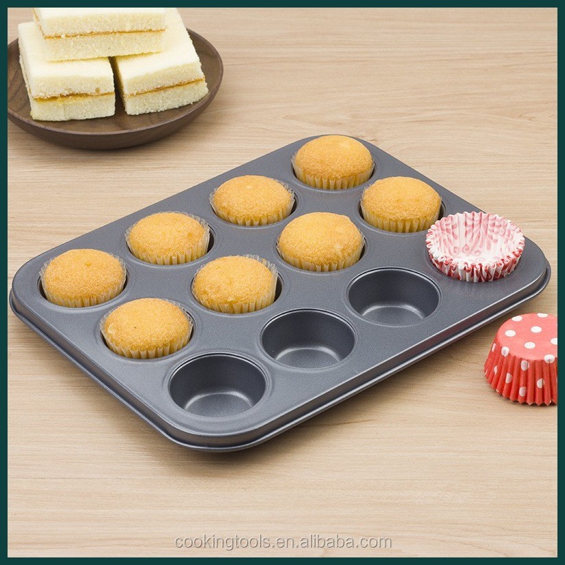 ↂ 100% Y&Z LIFE 12-Mold Nonstick Muffin Pan Cupcake Molder Baking ...