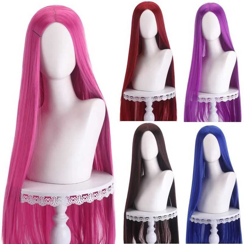 40Inch 24 Styles Long Straight Cosplay Wig Centre Parting Central Split ...