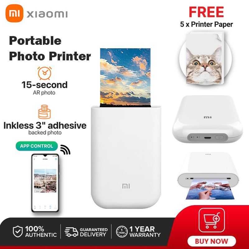Mini Xiaomi Portable Pocket Photo Kit Zink Bluetooth Wireless Thermal ...