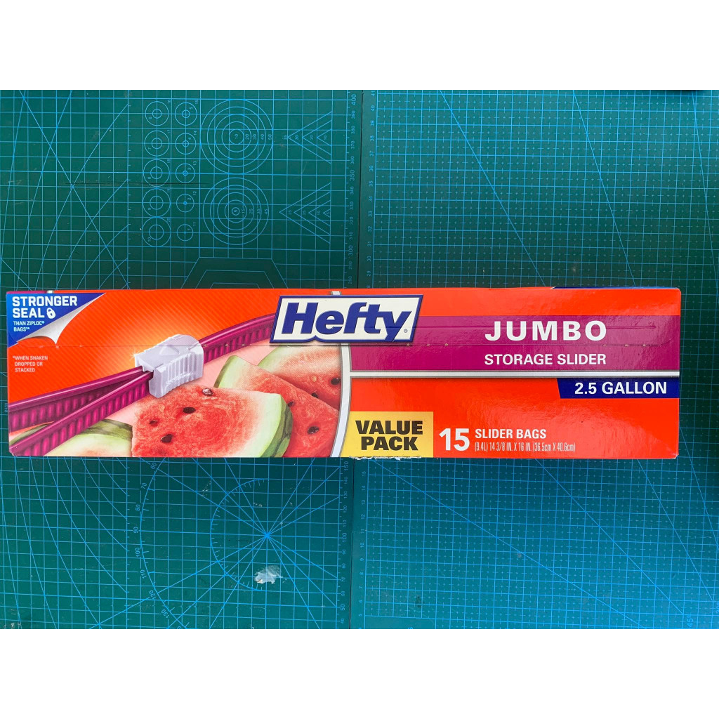 Hefty Slider Jumbo Food Storage Bags, 2.5 Gallon Size, 10 Count or 5 ...