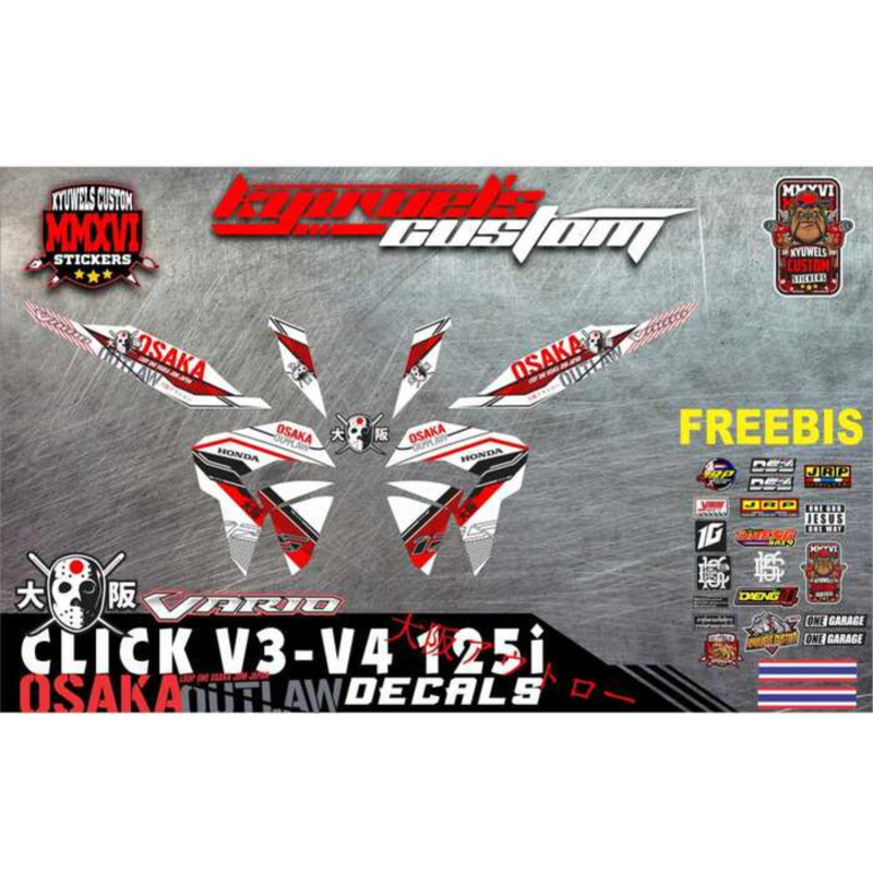 HONDA CLICK V3 OSAKA OUTLAW DECALS | Shopee Philippines