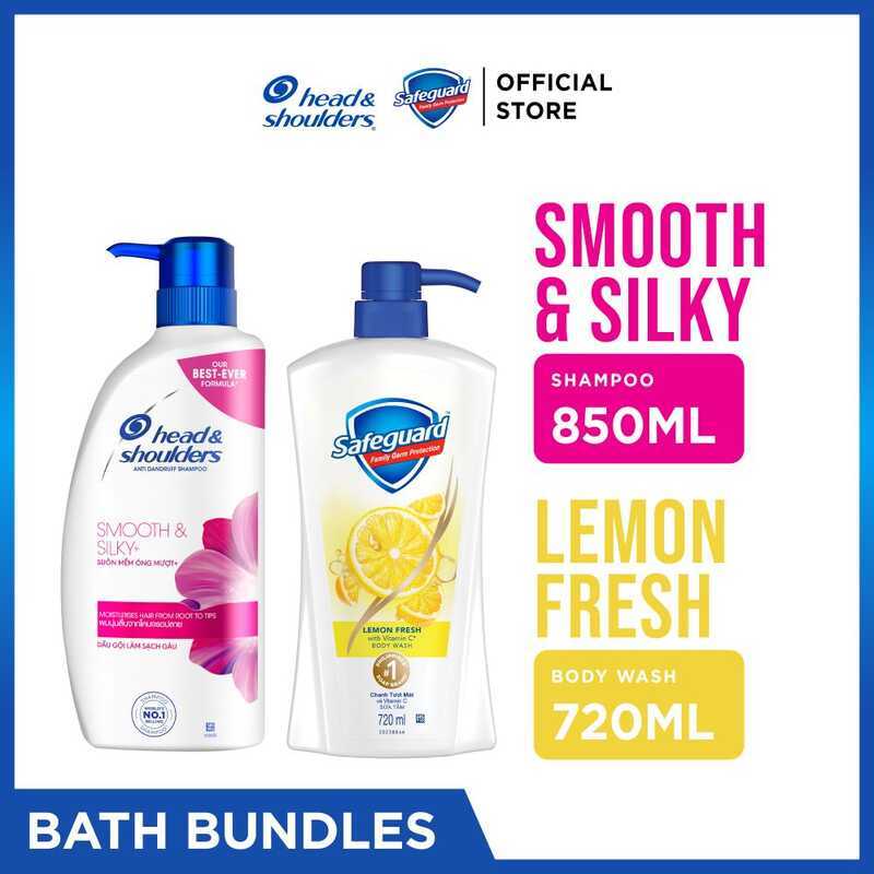 Head Shoulders Smooth & Silky Shampoo 850Ml + Safeguard Lemon Fresh ...