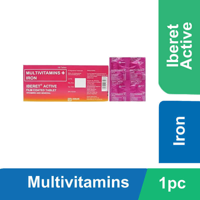 Iberet Active L Multivitamins Iron Vitamin B Complex C Ec0 | Shopee ...