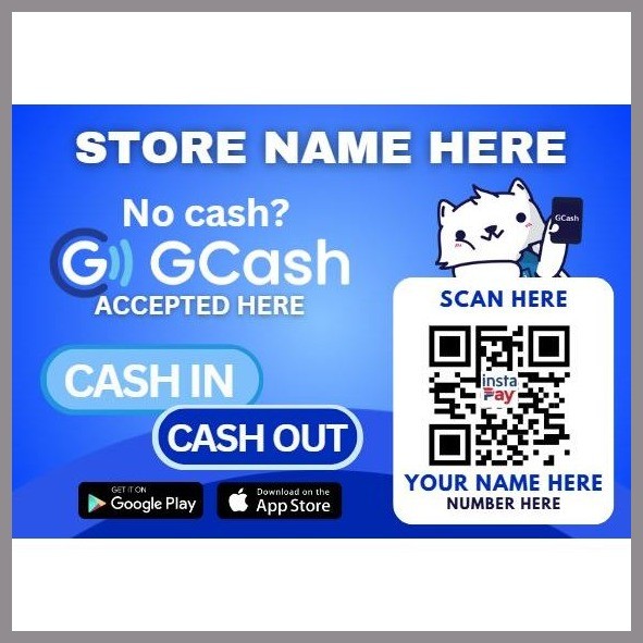 PRINTFAIRY LAMINATED SIGNAGE FOR GCASH BUSINESS GCASH QR/GCASH FEE ...