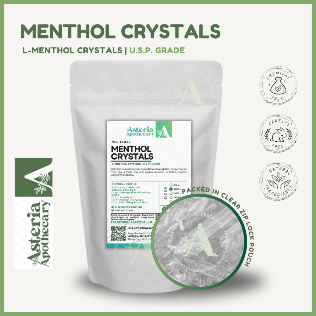 Menthol Crystals | Natural Menthol 500g / 1Kg - Asteria Apothecary ...