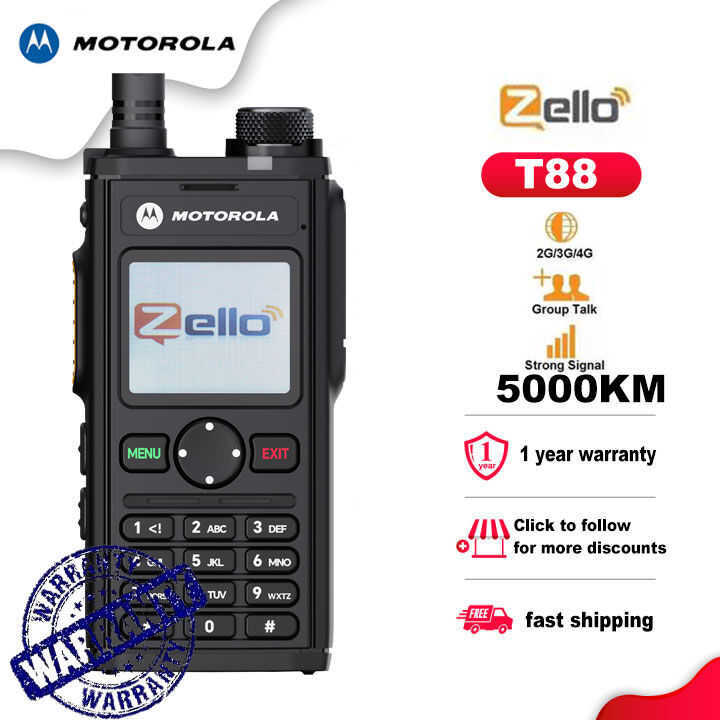 MOTOROLA T92 Zello Radio 5000Km Walkie Talkie 4G GPS POC SIM Card ...